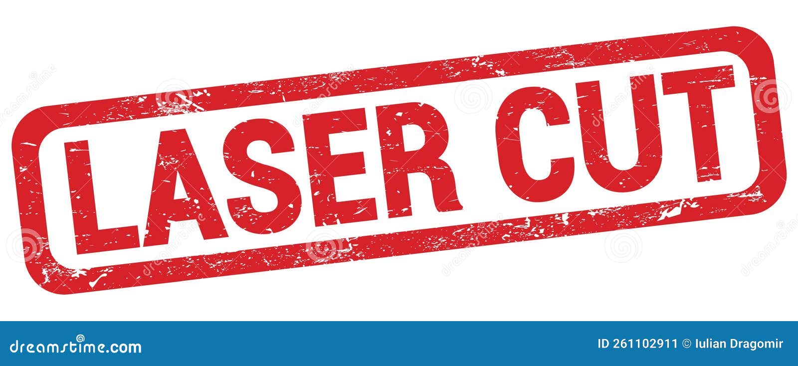 LASER CUT Text Written on Red Rectangle Stamp Stock Illustration ...