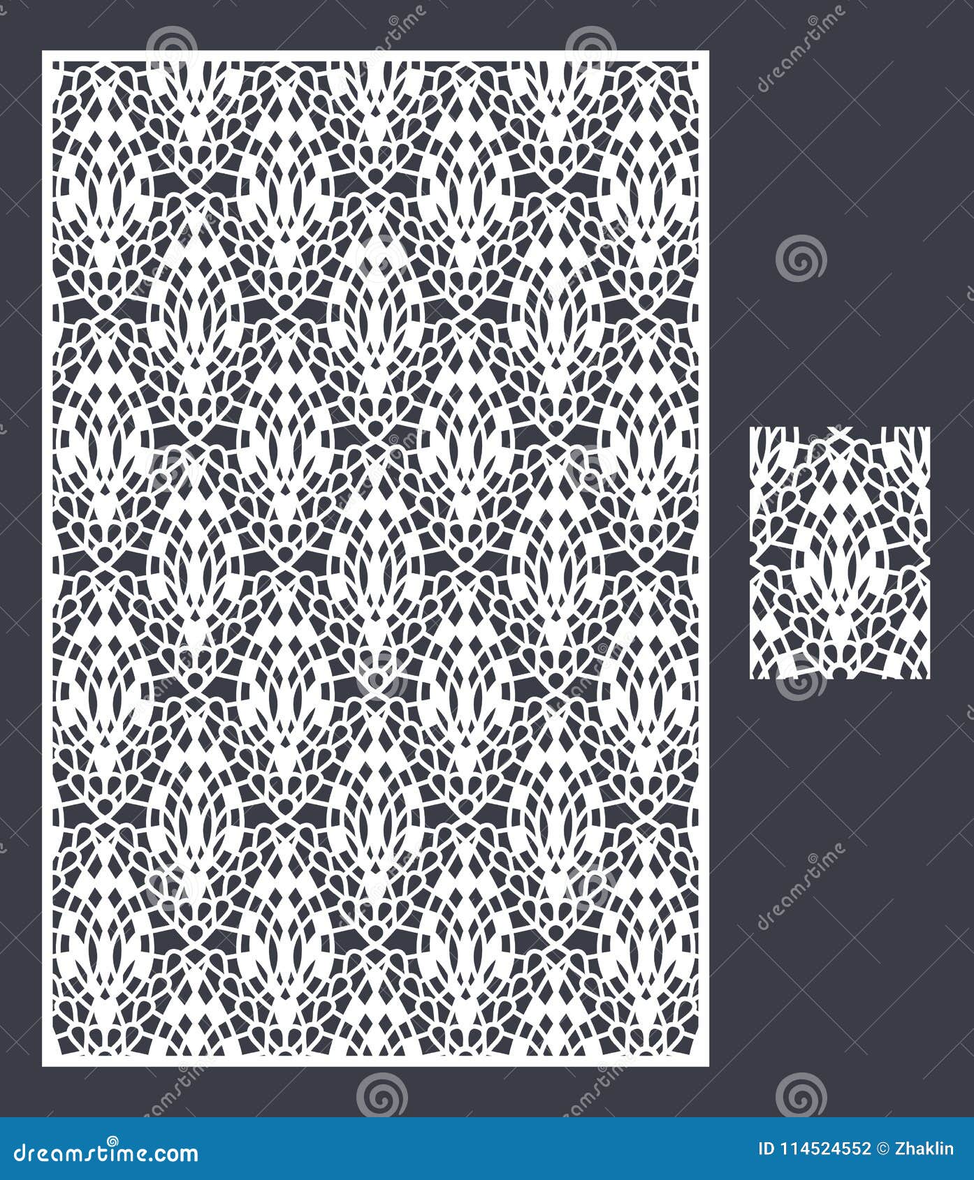 Laser Cut Vector Panel and the Seamless Pattern for Decorative Panel ...