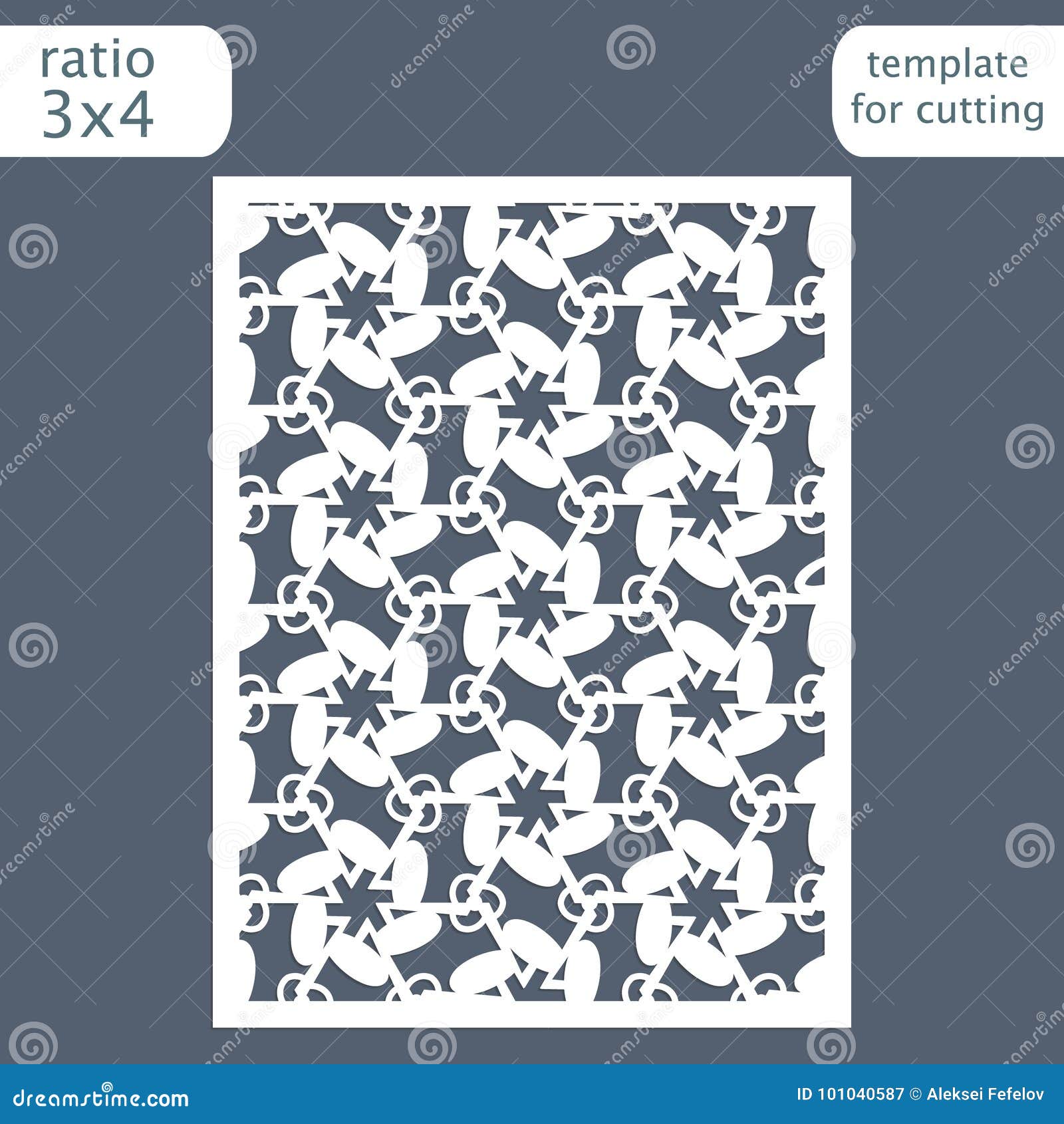 Laser Cut Wedding Invitation Card Template. Cut Out The Paper Card With ...