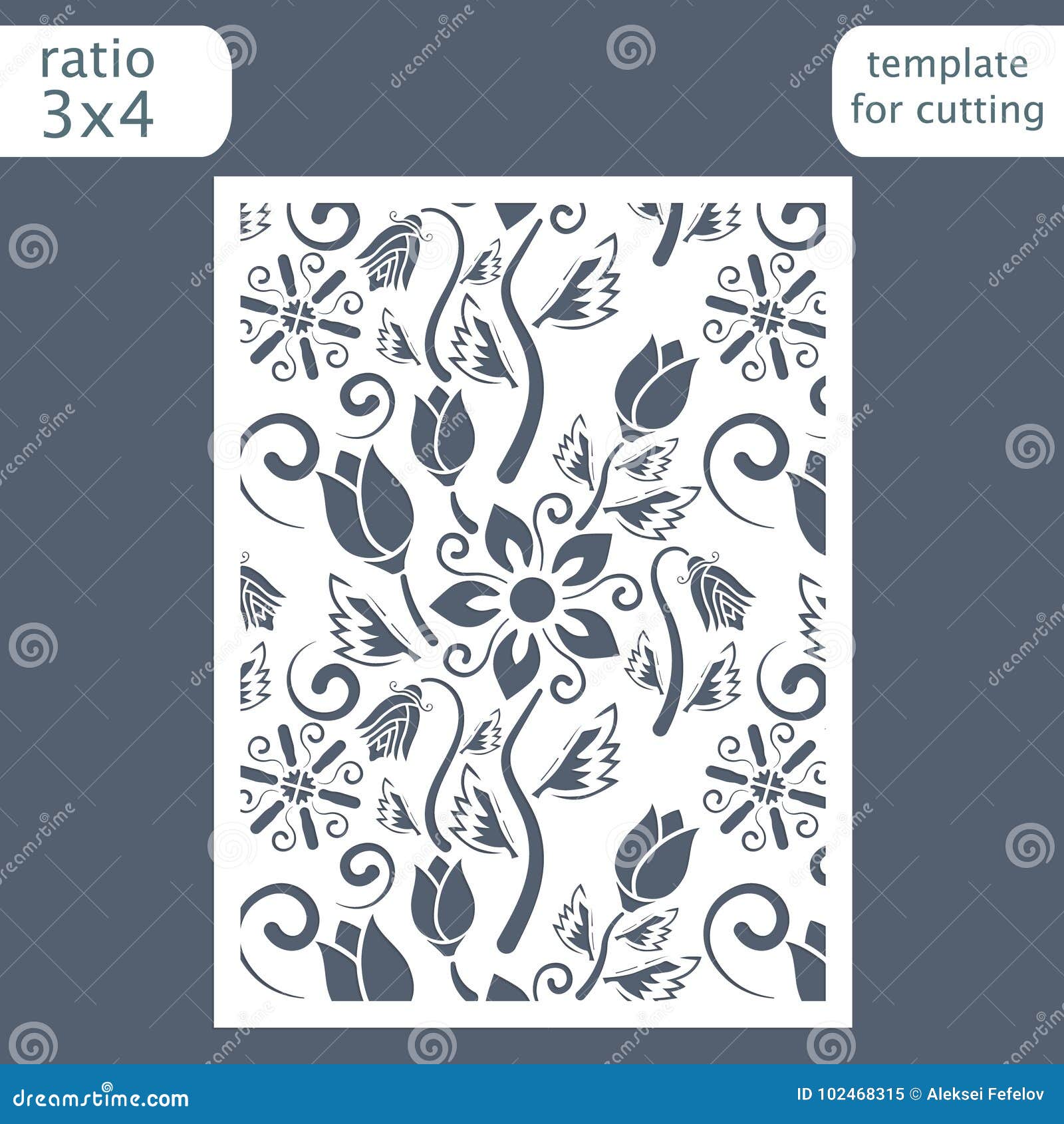 Laser Cut Wedding Invitation Card Template. Cut Out The Paper Card With ...