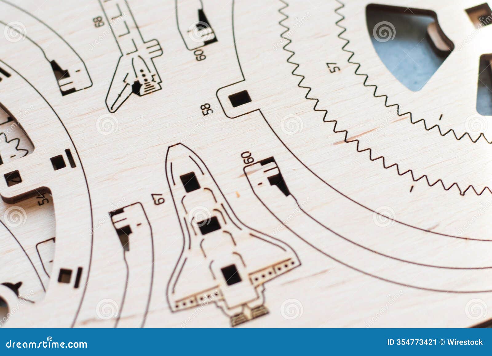 Laser-cut Wooden Model Sheets Stock Illustration - Illustration of ...