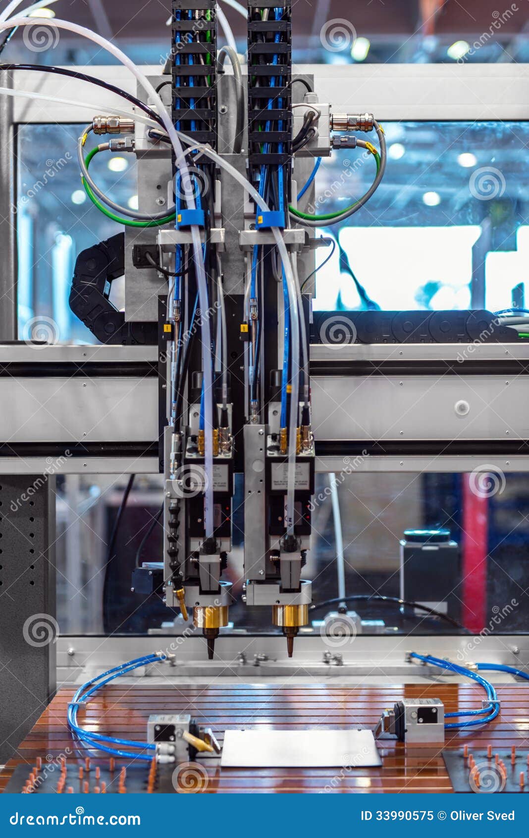Laser cutter in a factory stock image. Image of engineering - 33990575