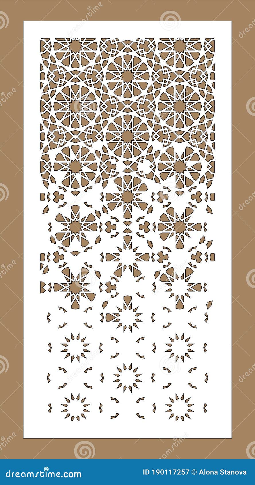 Laser Cutting. Arabesque Decorative Vector Panel. Template for Interior ...