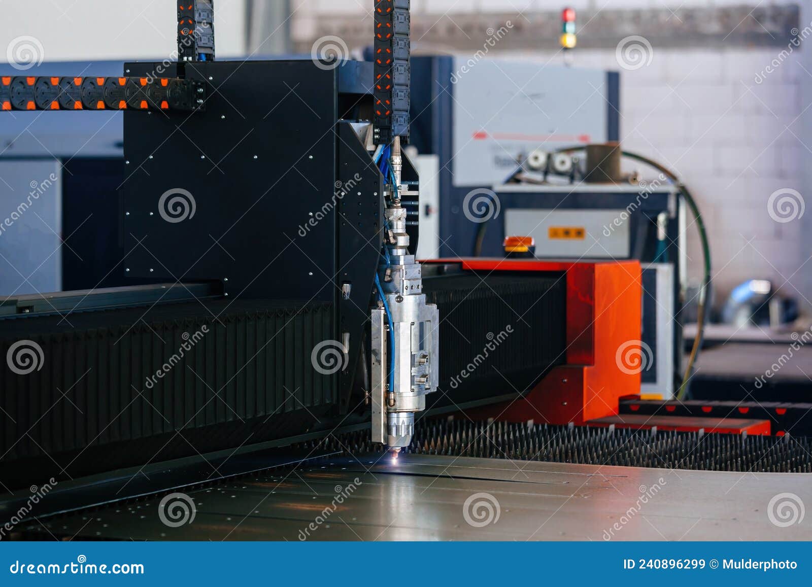 Laser Cutting Machine with CNC is Cutting the Steel Sheet Stock Image ...