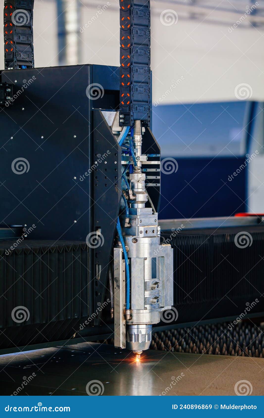 Laser Cutting Machine with CNC is Cutting the Steel Sheet Stock Image ...