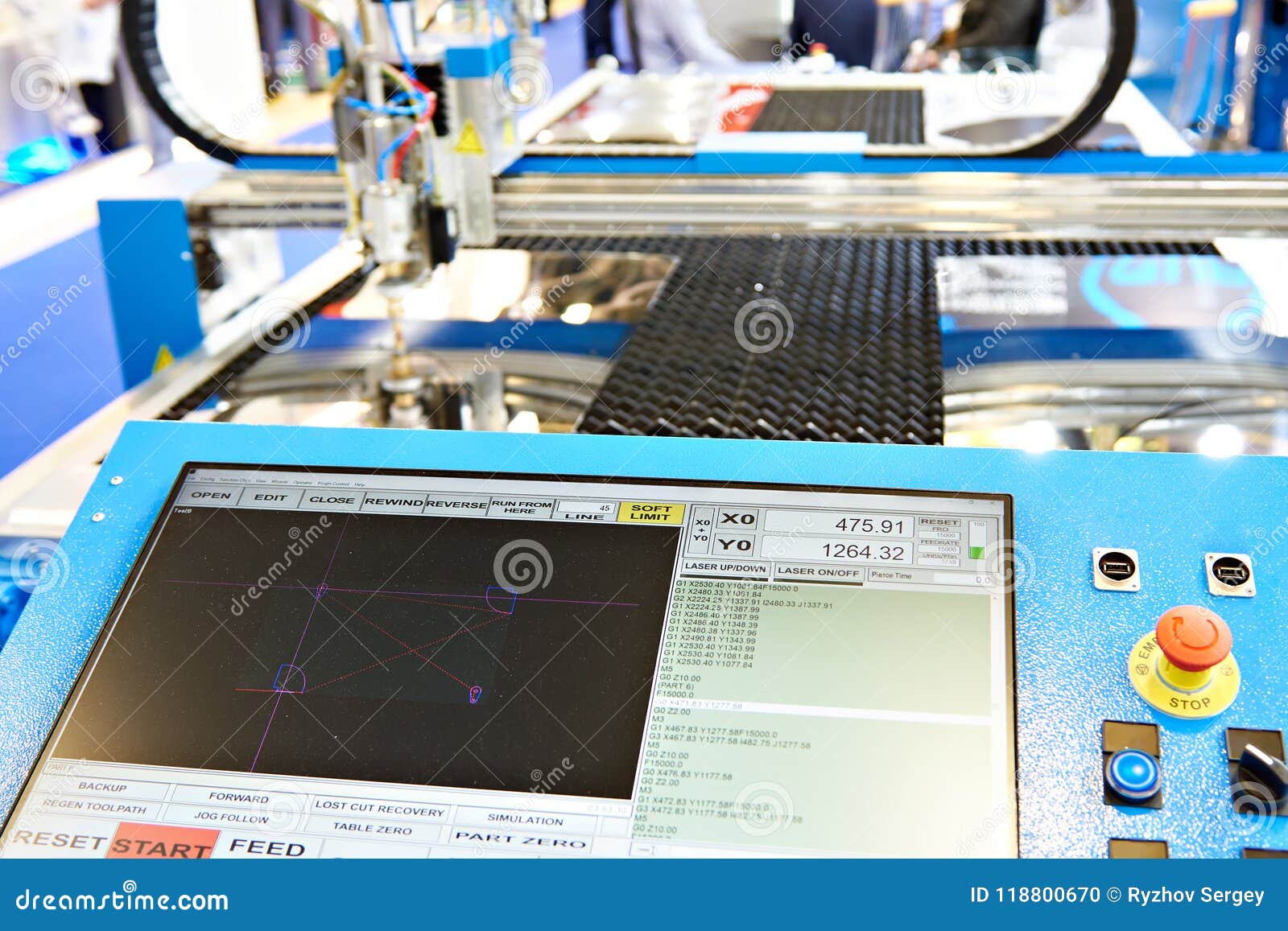 Laser Cutting Machine with Control Panel Stock Photo - Image of color ...