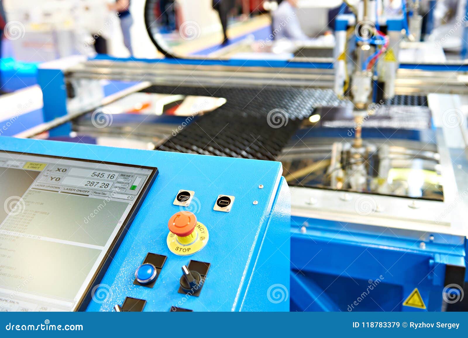 Laser Cutting Machine with Control Panel Stock Image - Image of ...