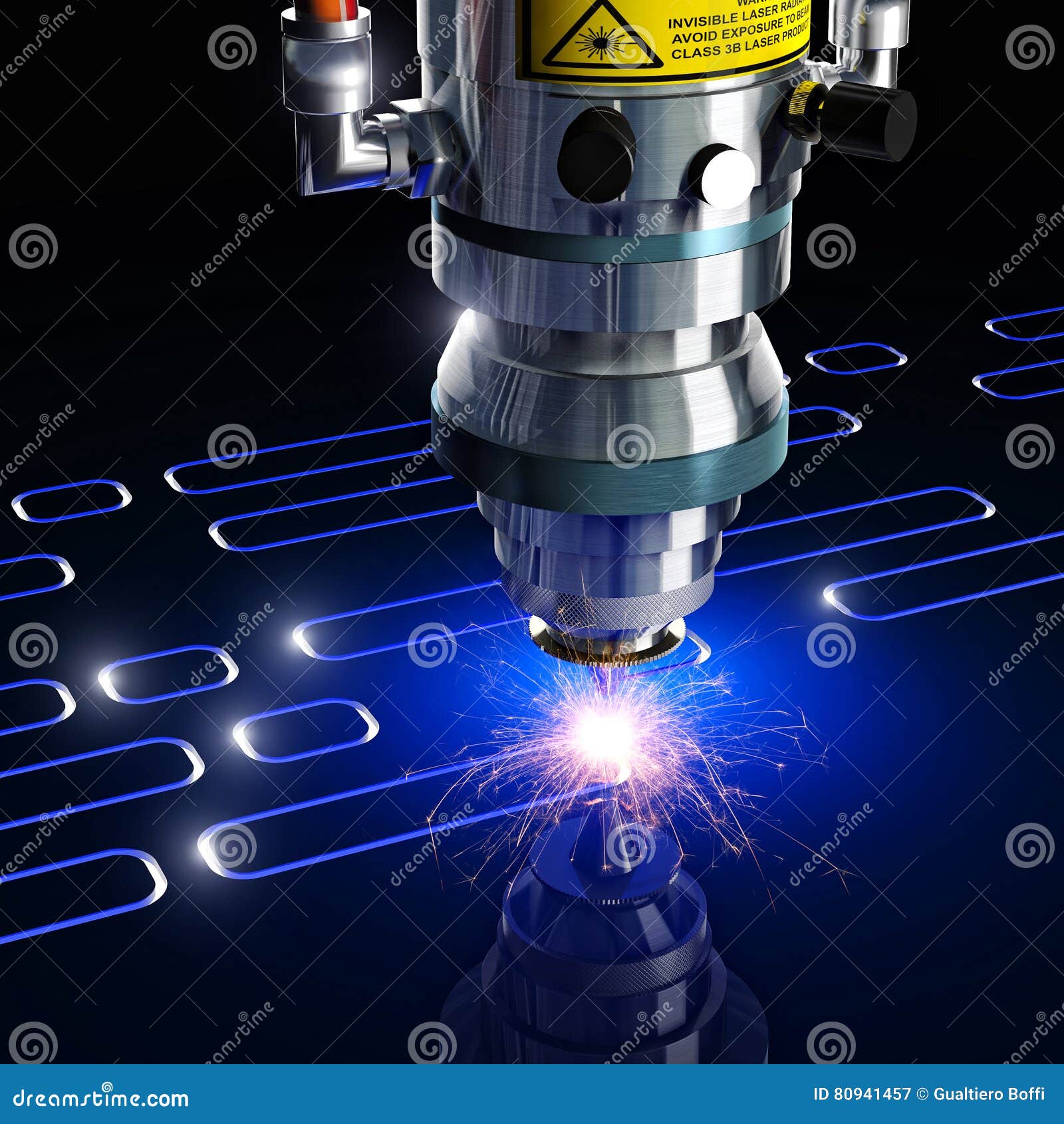 Laser cutting machine stock illustration. Illustration of tool - 80941457