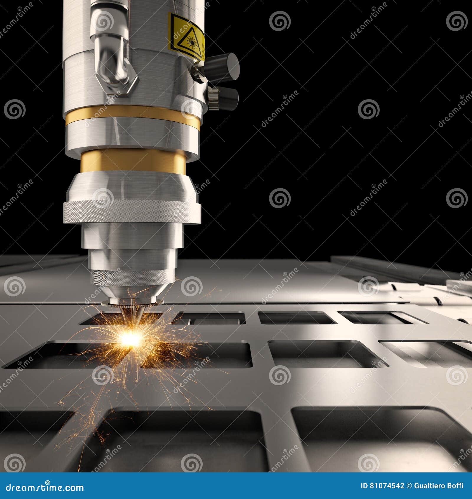 Laser cutting machine stock illustration. Illustration of steel - 81074542
