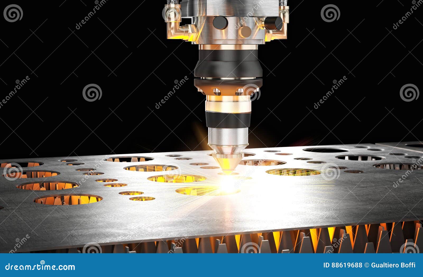 Laser cutting machine stock illustration. Illustration of technology ...