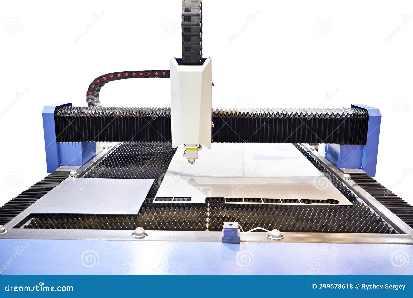 Laser Cutting Machine Isolated White Stock Photo - Image of work ...