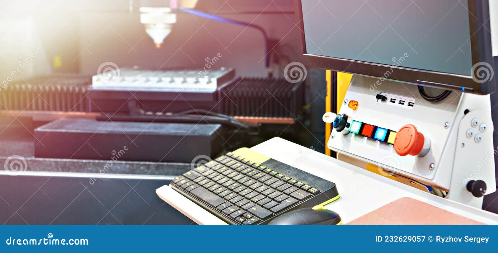 Laser cutting machine stock image. Image of keyboard - 232629057
