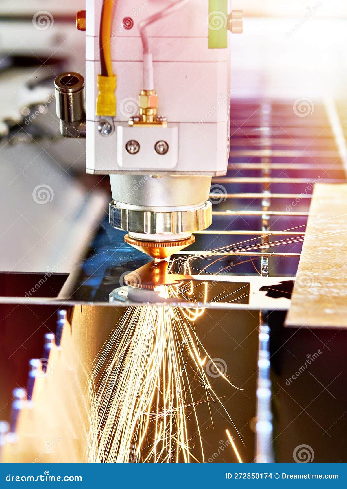 Laser cutting machine stock photo. Image of factory - 272850174