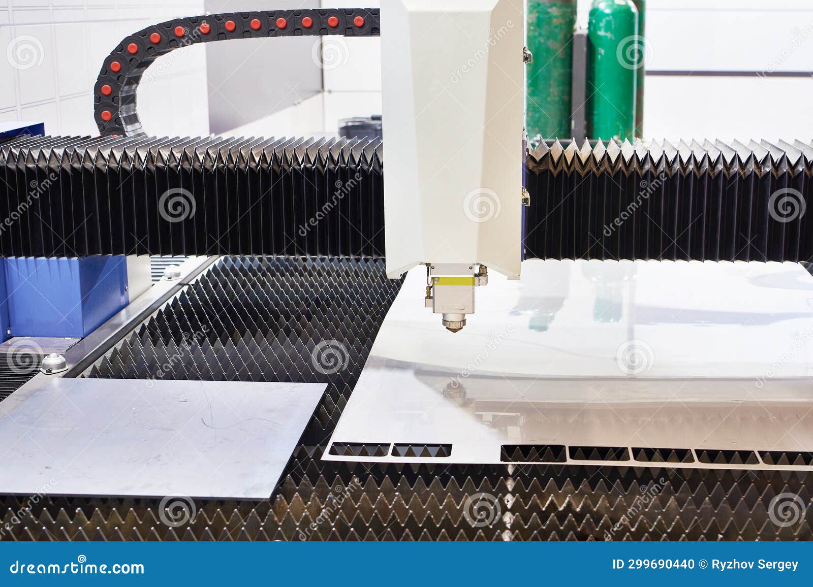 Laser cutting machine stock photo. Image of tech, work - 299690440