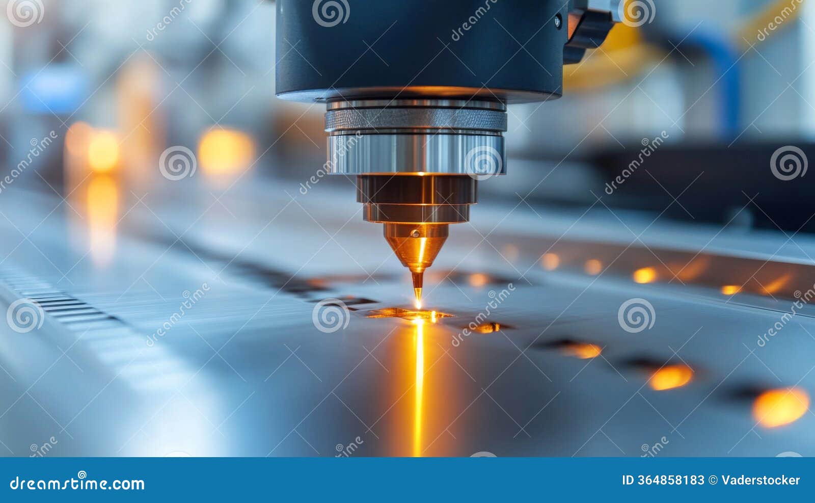 Cnc Machine Precision Cutting Metal Sheet With Clean Edge, Focus On ...