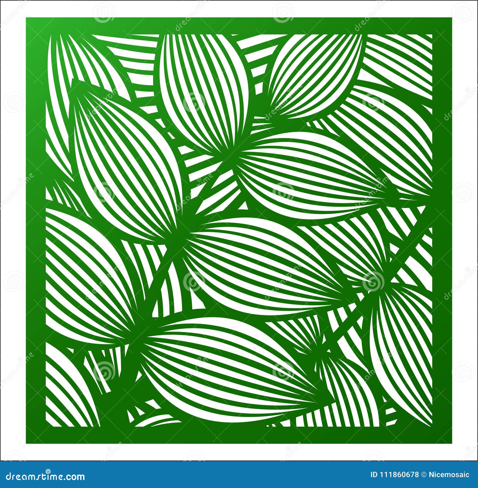 Laser Cutting Square Panel. Openwork Floral Pattern with Tropical ...