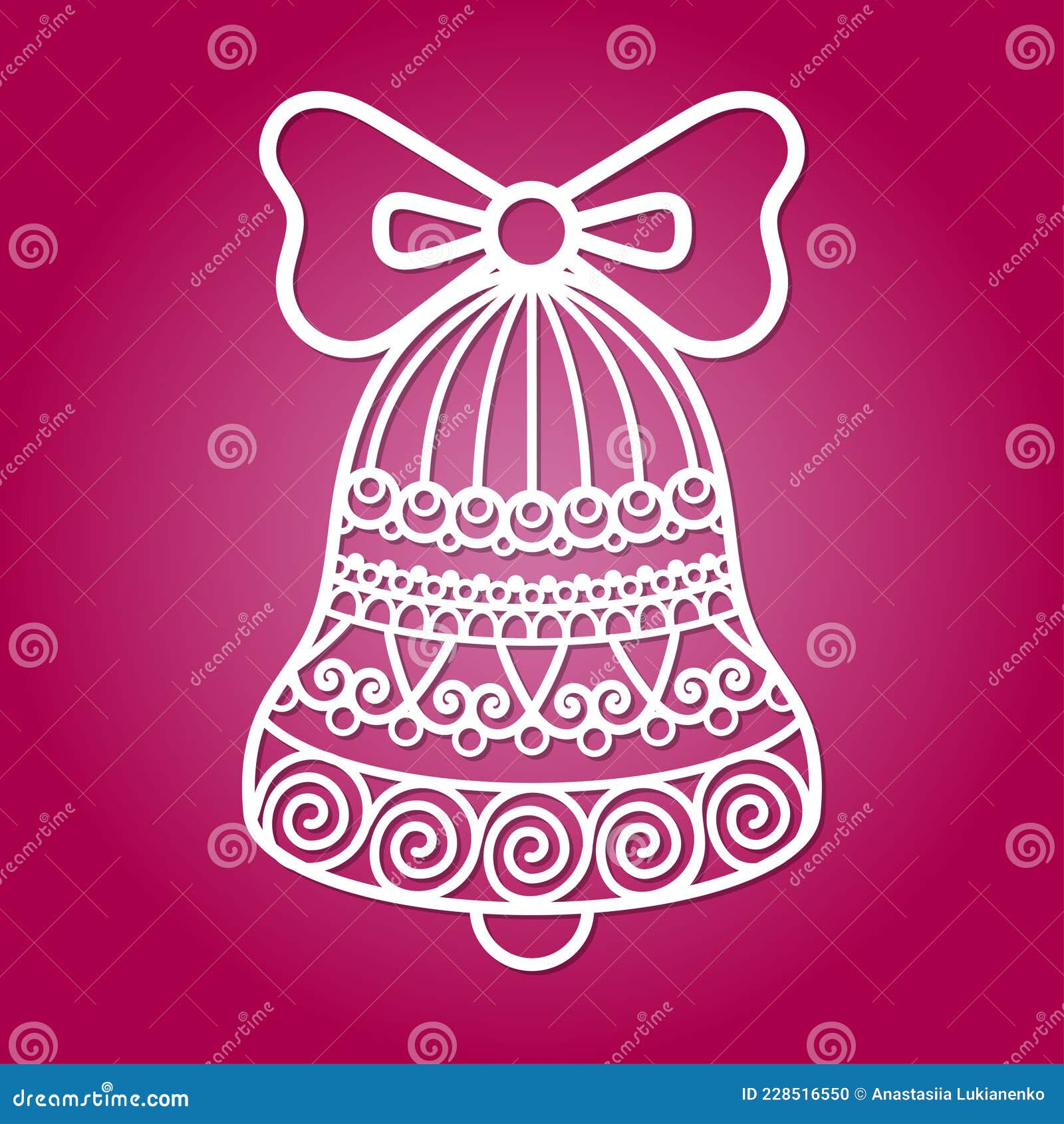 Laser Cutting Template. Bell with Bow. Vector Stock Vector ...