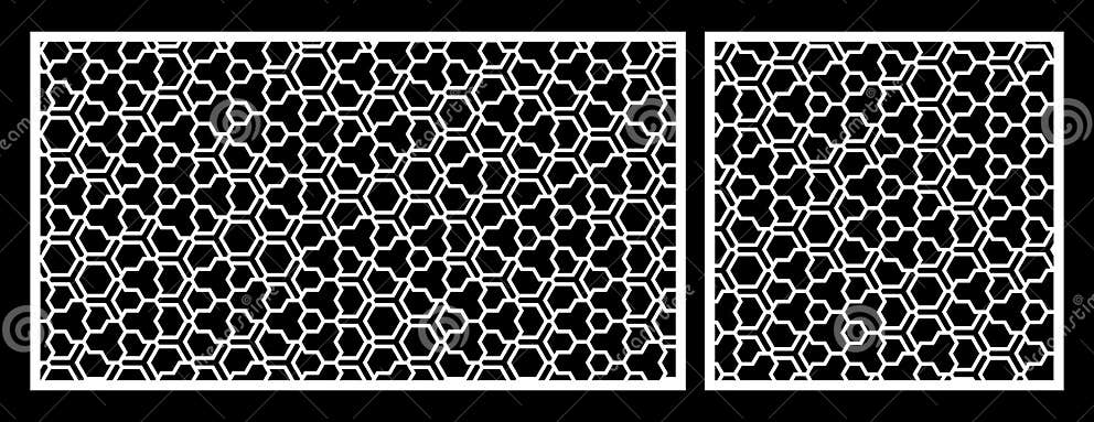 Laser Cutting Template for Decorative Panel. Abstract Random Hexagon ...