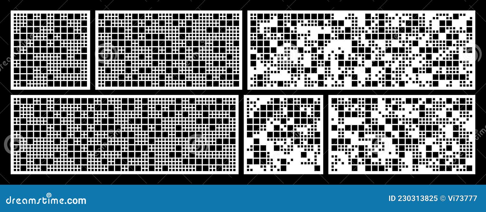 Laser Cutting Template for Decorative Panel. Abstract Square Pattern ...