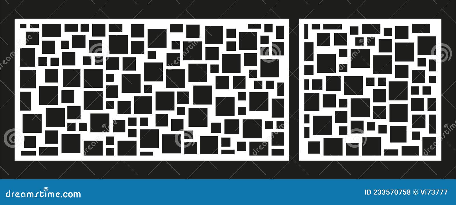 Laser Cutting Template for Decorative Panel. Abstract Square Pattern ...