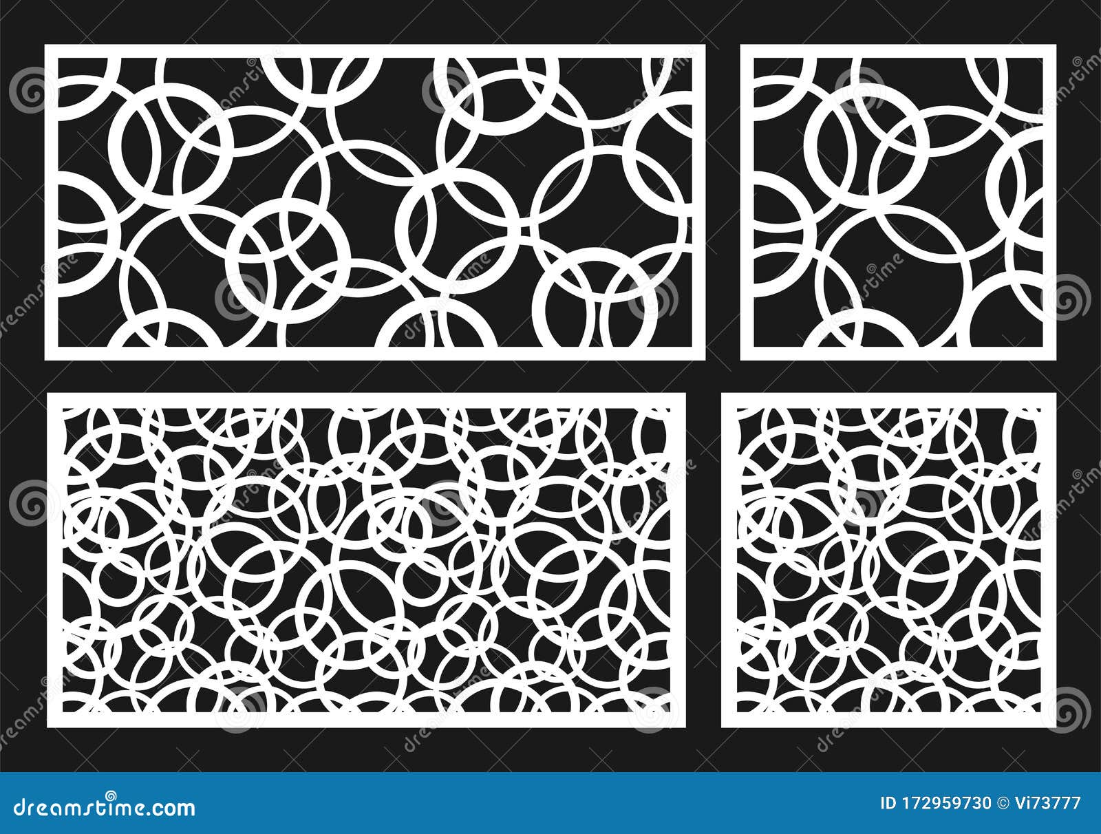 Laser Cutting Template for Decorative Panel. Vector Abstract Circles ...