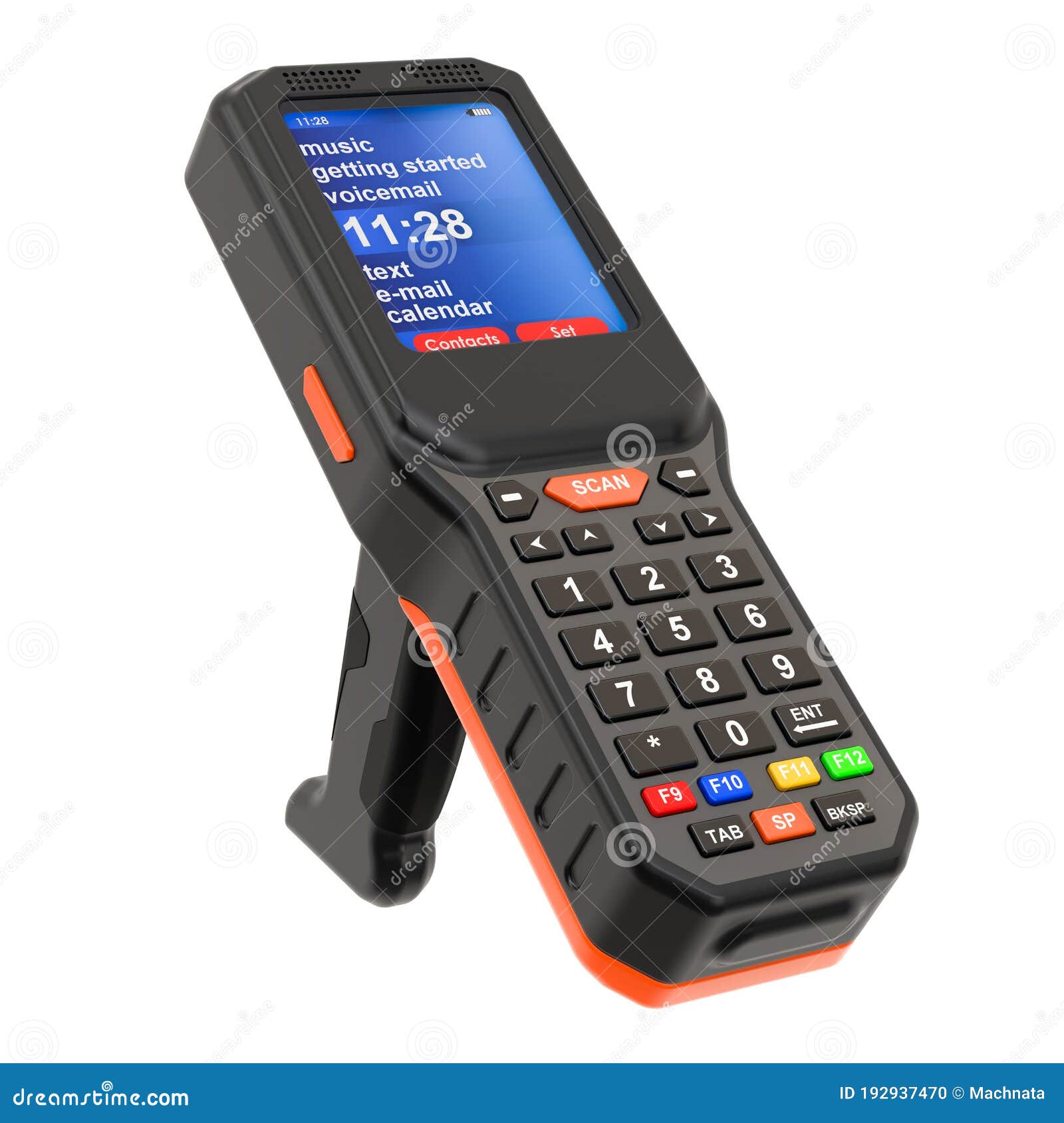 Laser Data Collection Terminal Scanner, 3D Rendering Stock Illustration ...