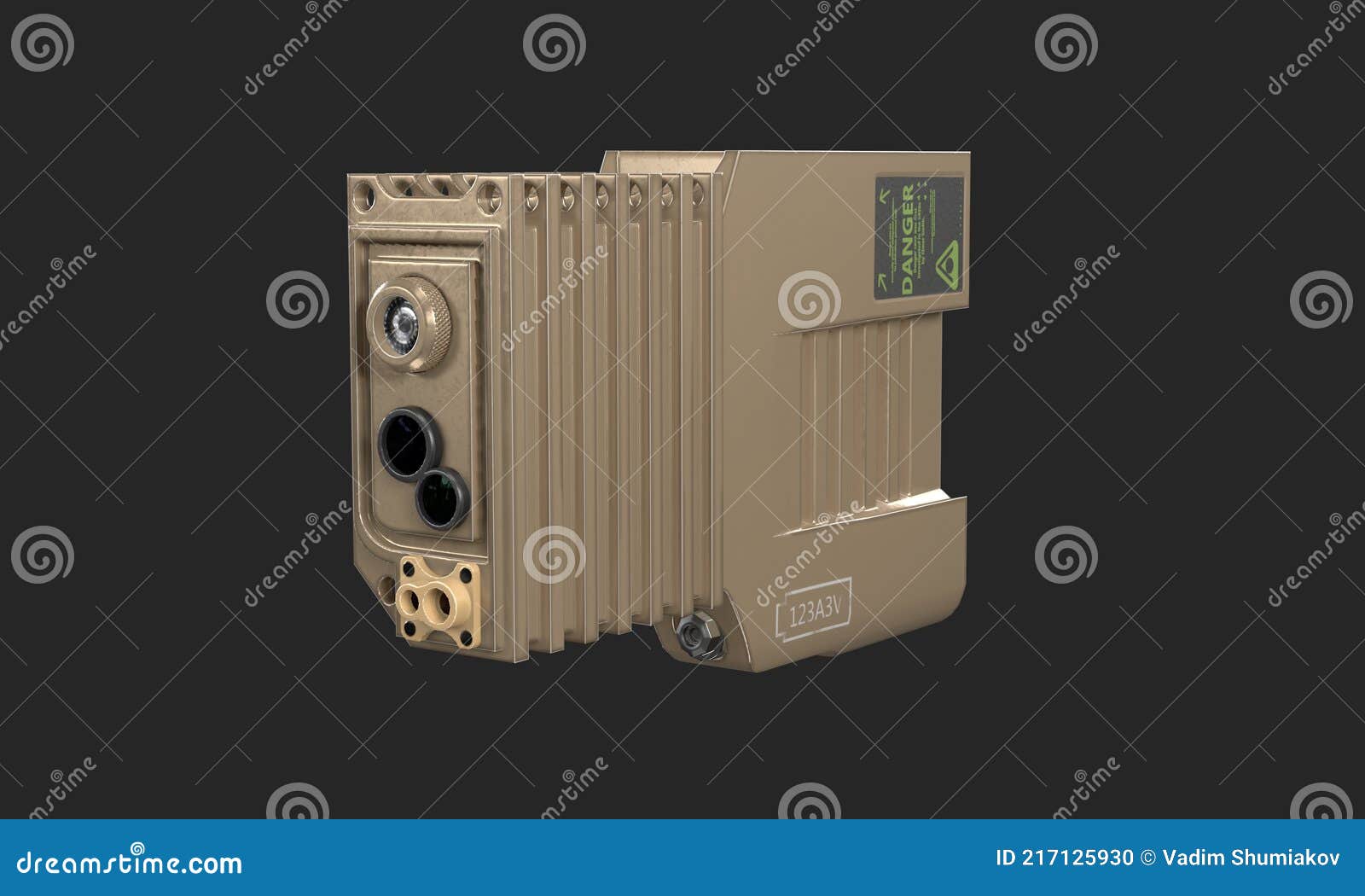 Laser Designator 3d Render on a Gray Background, Game Model Stock ...