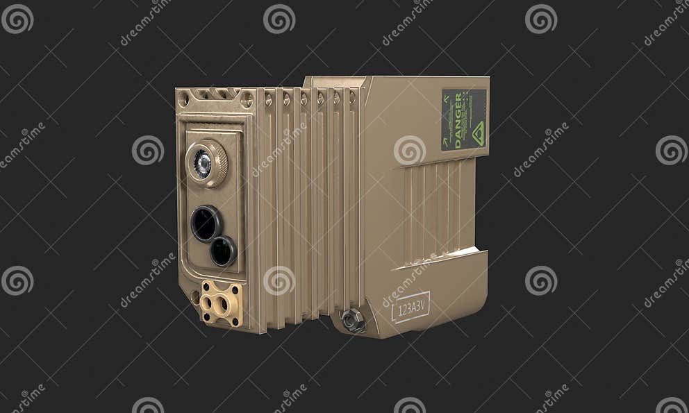 Laser Designator 3d Render on a Gray Background, Game Model Stock ...