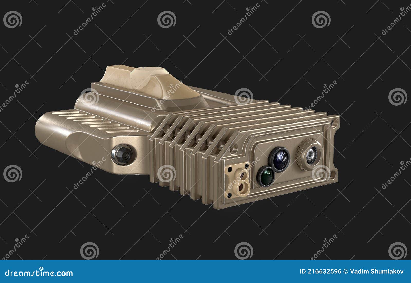 Laser Designator 3d Render On A Gray Background, Game Model Royalty ...