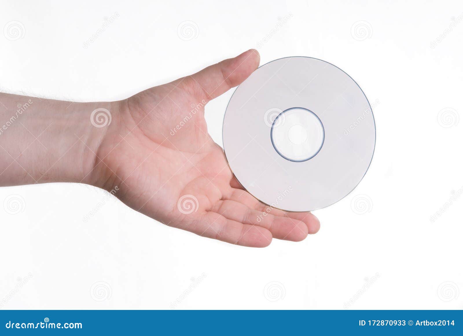 Laser disk in a male hand stock image. Image of hand - 172870933