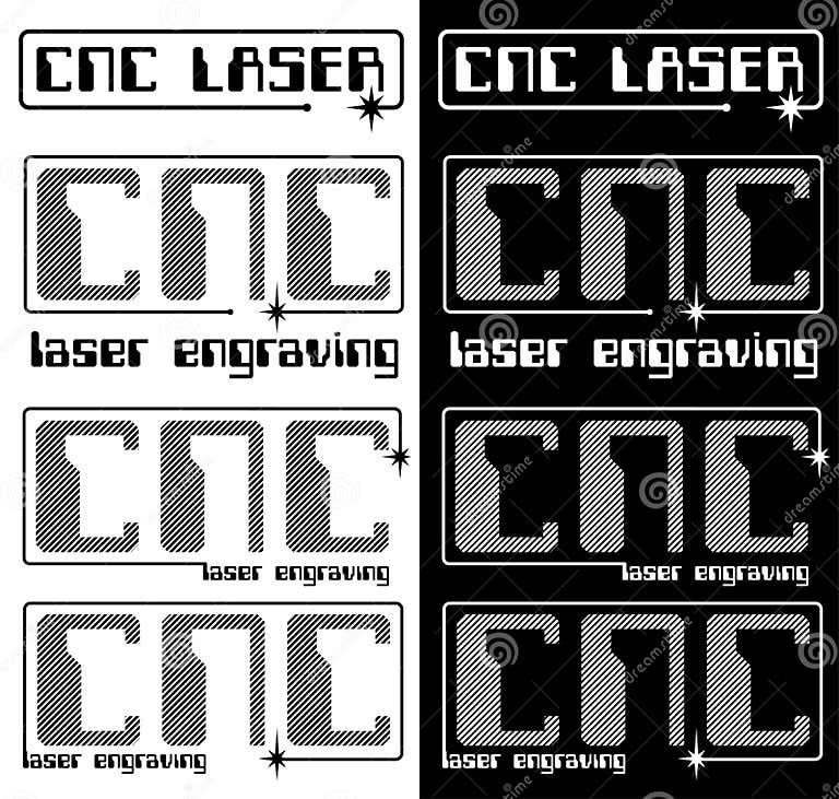 Laser Engraving and Laser Cutting Logos Stock Vector - Illustration of ...