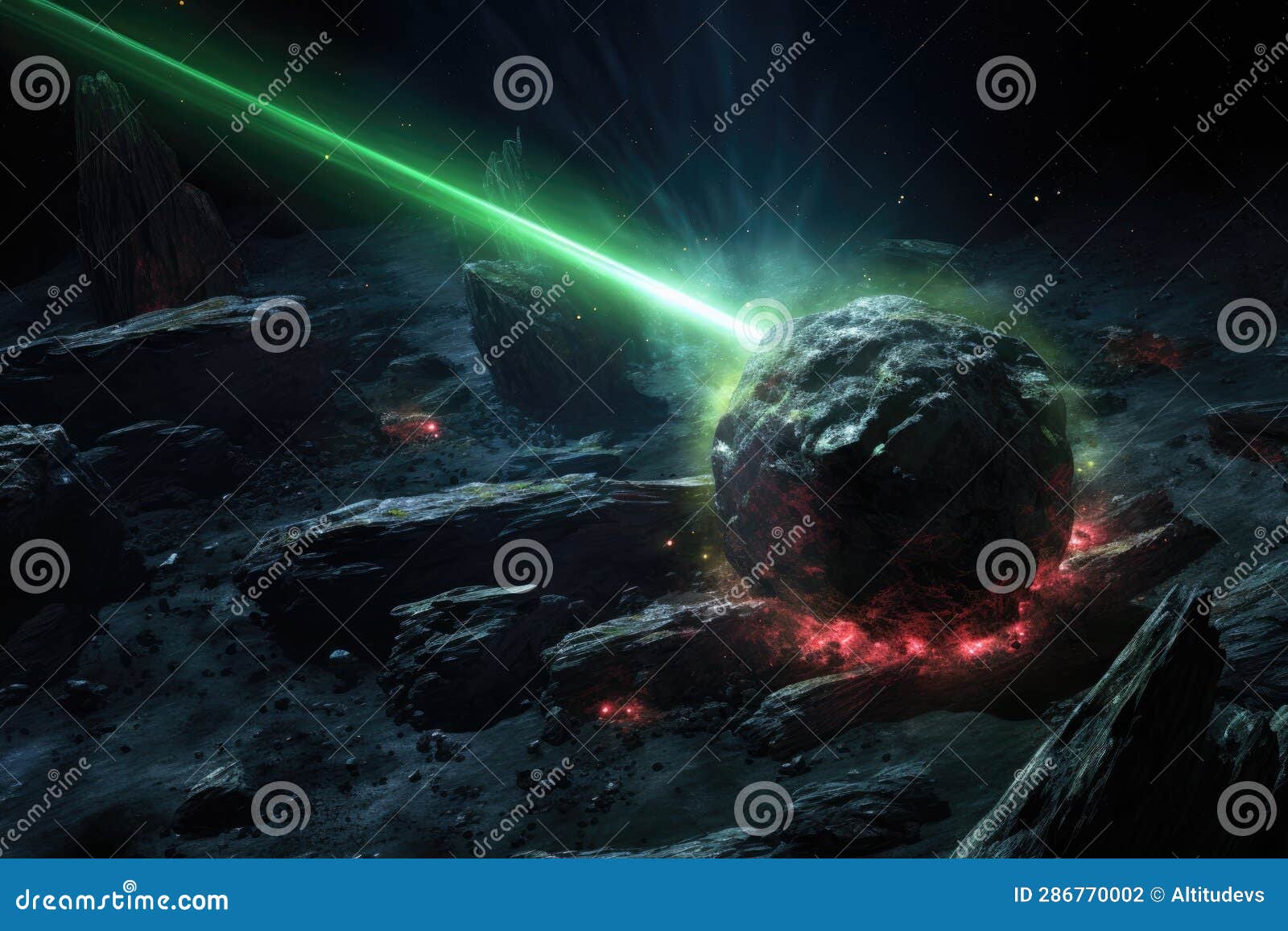 Laser Extraction of Minerals from Asteroid Stock Photo - Image of ...