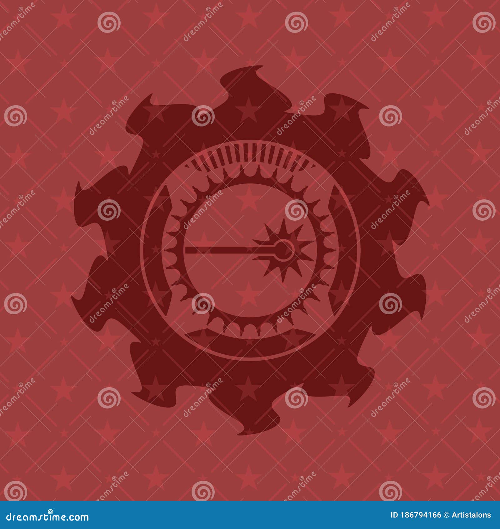 Laser Icon Inside Red Emblem Stock Illustration - Illustration of ...