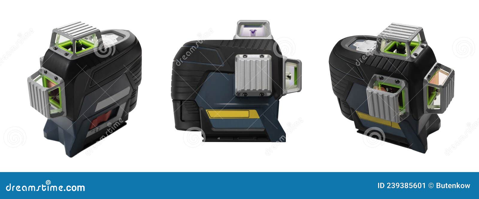 Laser Level in Different Angles on a White Background Stock Image ...