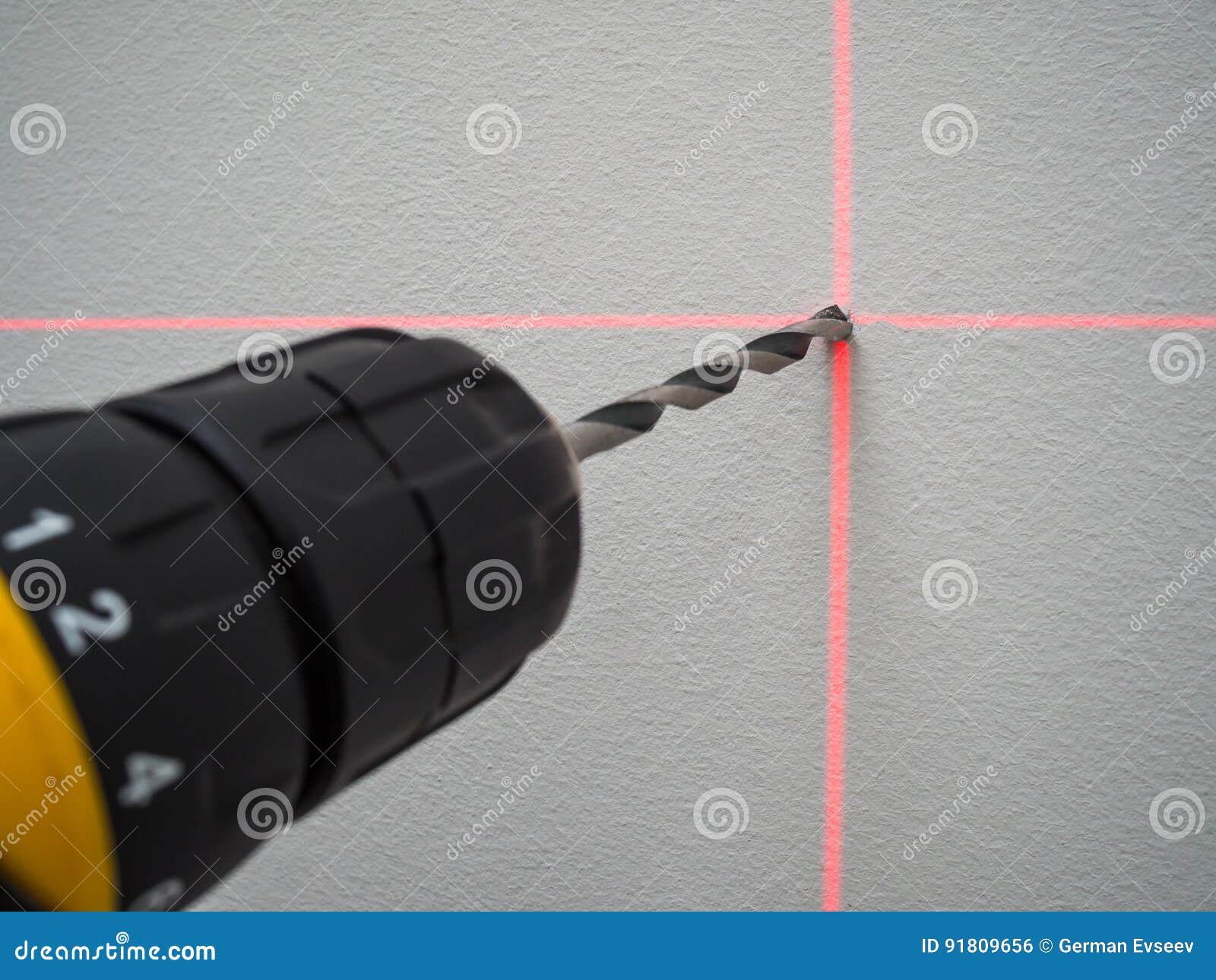 Laser Level and Lines on the Wall Stock Photo - Image of handyman ...