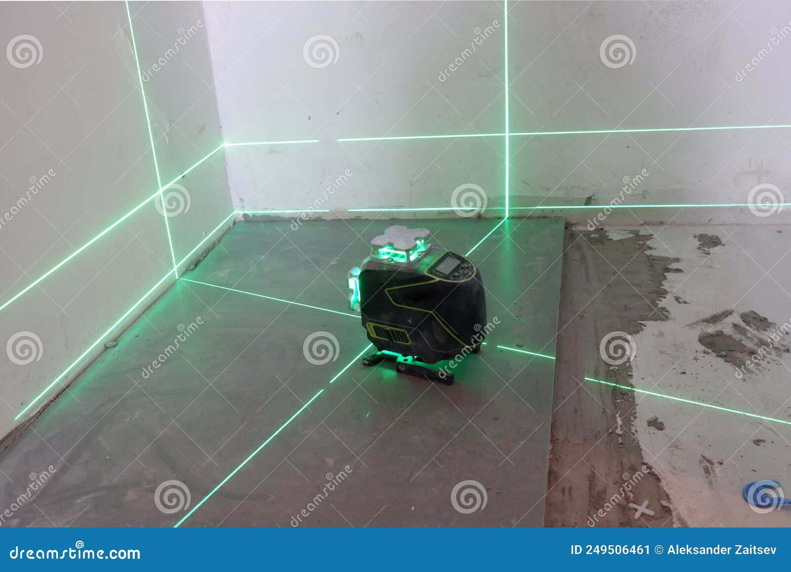 The Laser Level Marks the Lines for Marking on the Construction Site ...