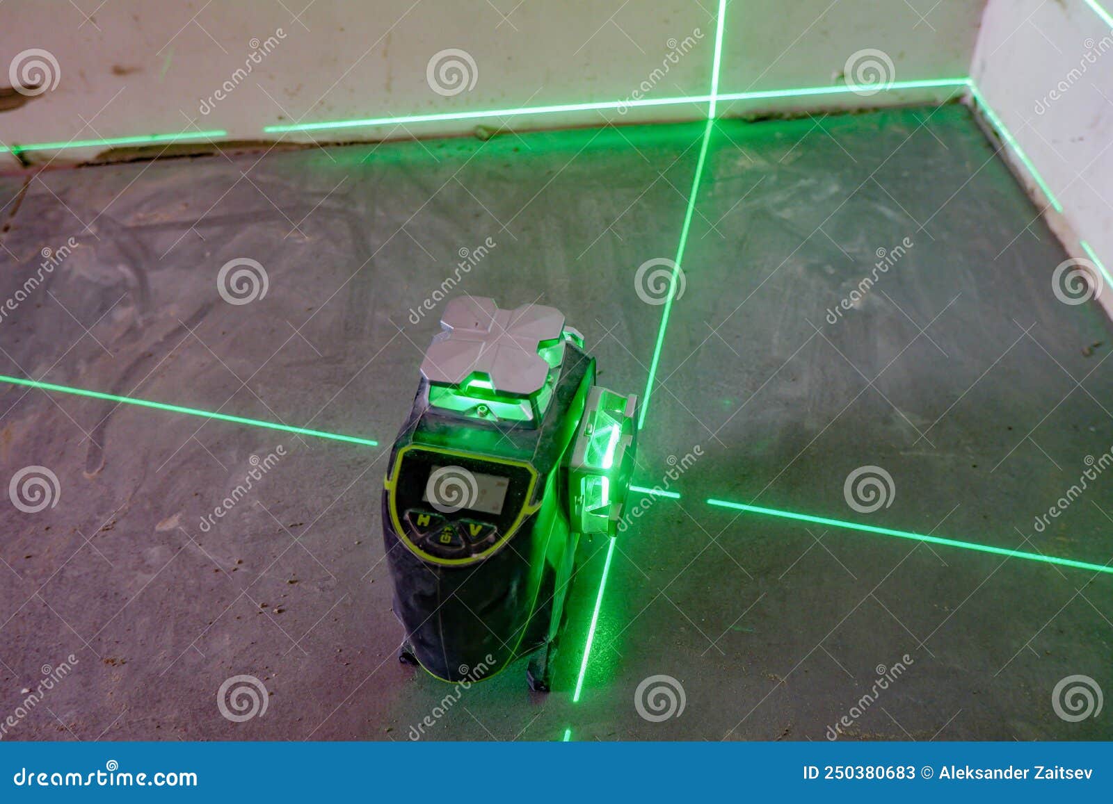 The Laser Level Marks the Lines for Marking on the Construction Site ...