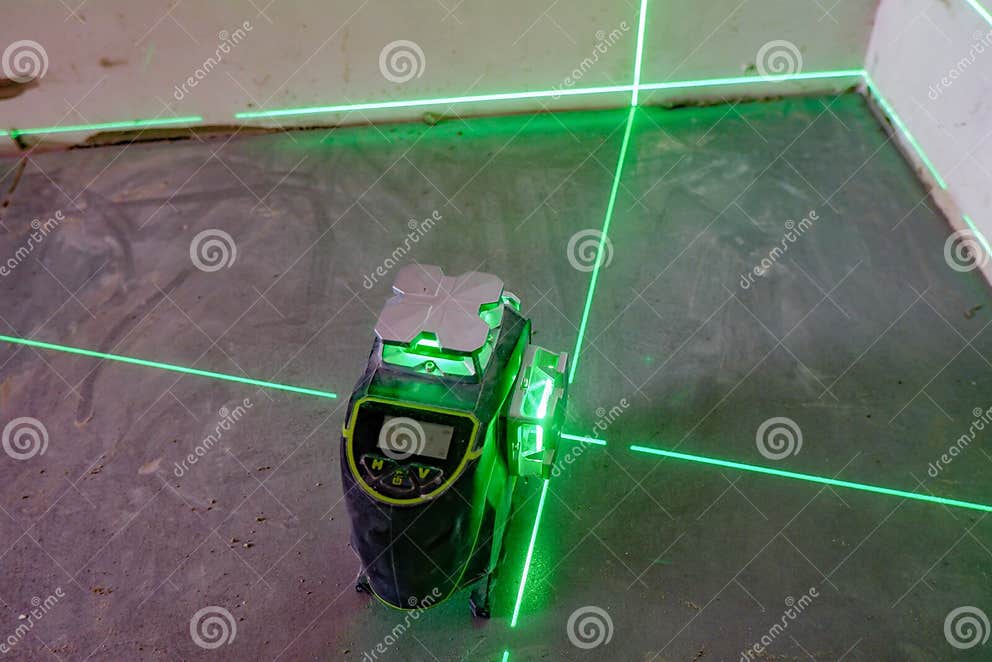 The Laser Level Marks the Lines for Marking on the Construction Site ...