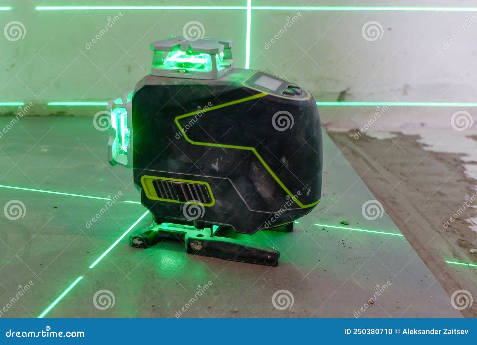 The Laser Level Marks the Lines for Marking on the Construction Site ...