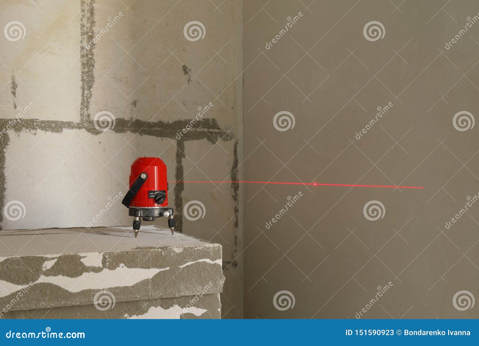 Laser Level Measuring Tool in Construction Site Stock Image - Image of ...