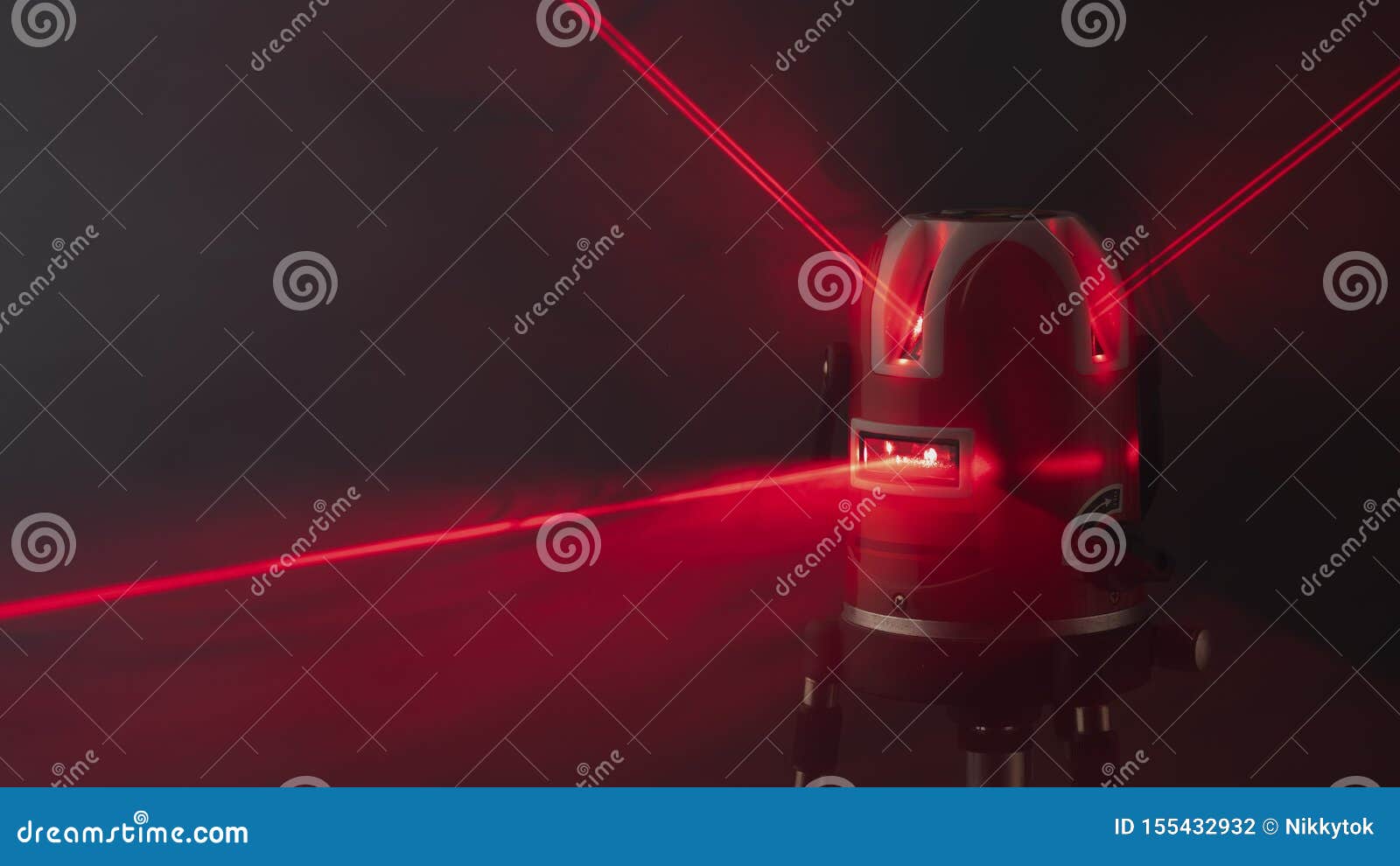 Laser Level Tool Red Light Beams in Smoke Stock Photo - Image of ...