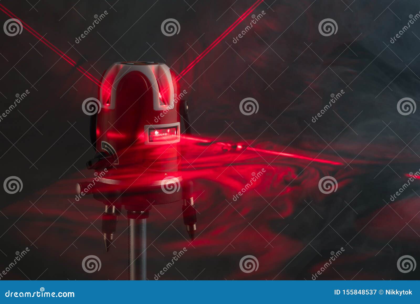 Laser Level Tool Red Light Beams in Smoke Stock Image - Image of ...