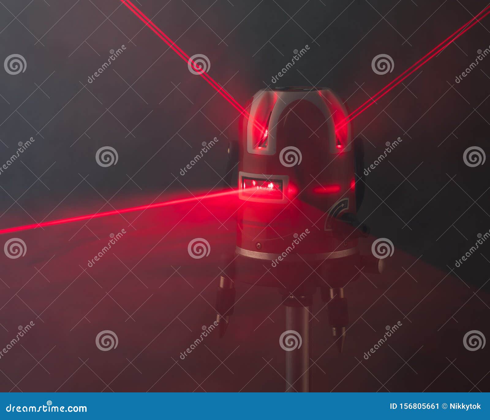 Laser Level Tool Red Light Beams in Smoke Stock Image - Image of beam ...