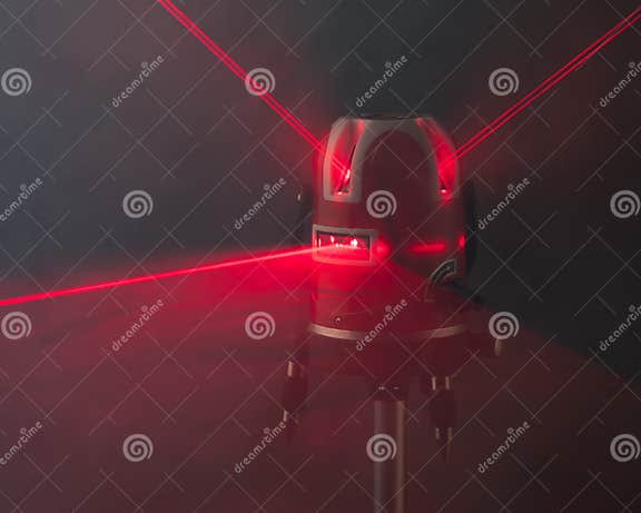 Laser Level Tool Red Light Beams in Smoke Stock Image - Image of beam ...