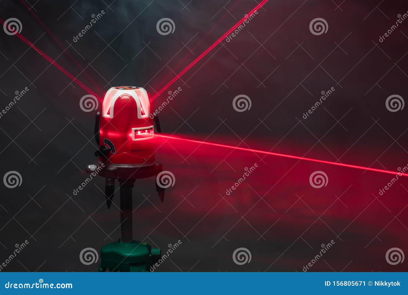 Laser Level Tool Red Light Beams in Smoke Stock Image - Image of ...