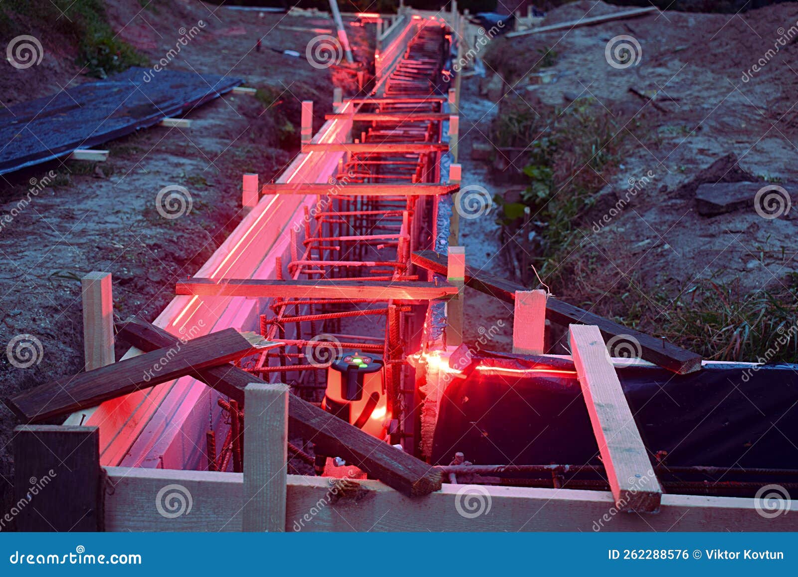 Laser Level in a Trench with Formwork Stock Photo - Image of accuracy ...