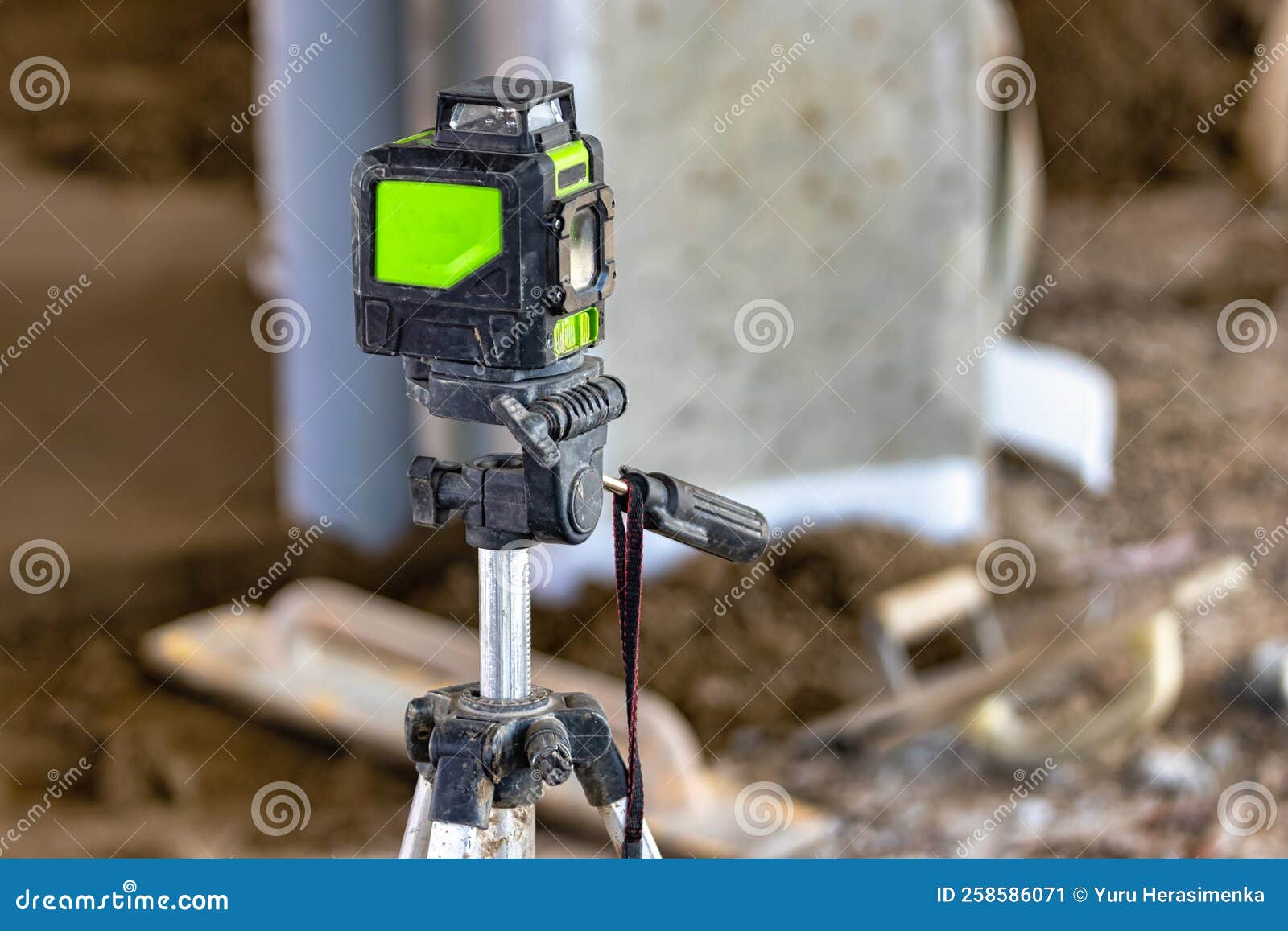 Laser Level on a Tripod at a Construction Site. Close-up Stock Image ...
