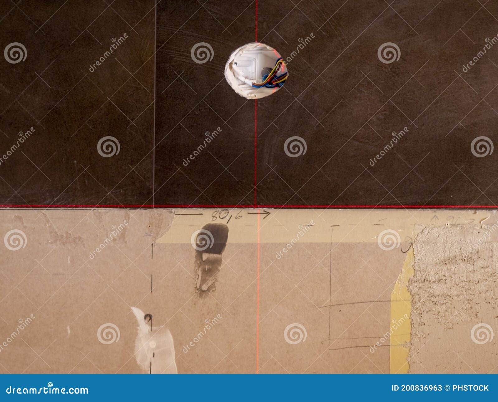 Laser level on the wall stock image. Image of optical - 200836963