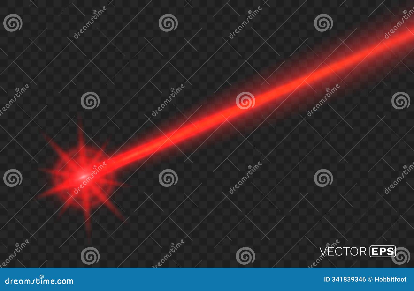 Laser Light Beam on Black Background. Vector Illustration Stock ...