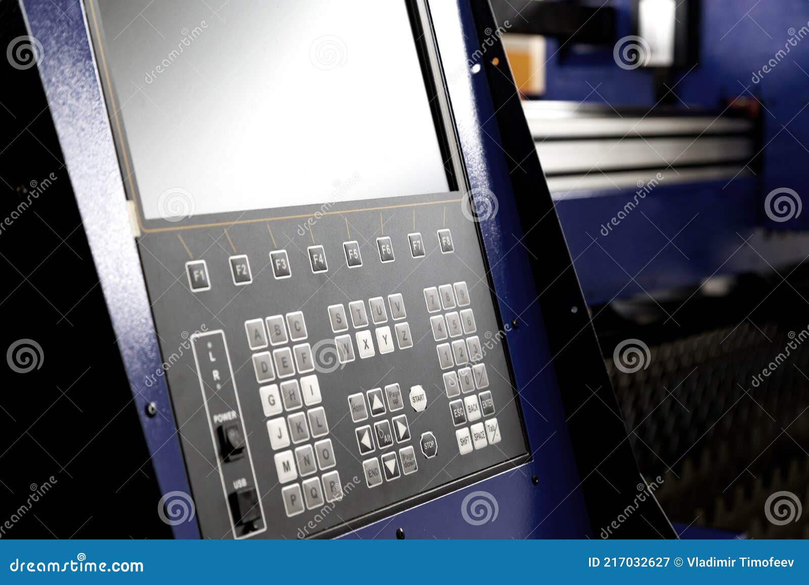 Laser Machine Control Panel with Cutting Part in the Background ...
